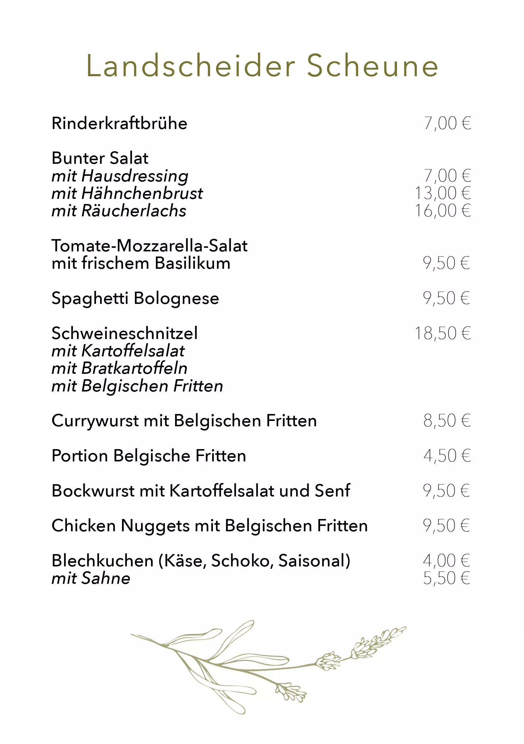 Tagesgerichte Scheune